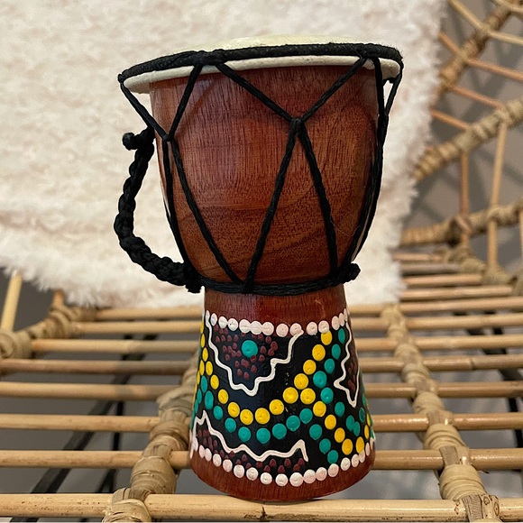 Handmade | Accents | Handmadepainted Miniature Wood Playable Bongo Os ...